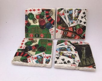 Playing card coaster | Etsy