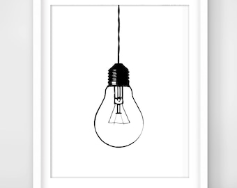 Light bulb print | Etsy