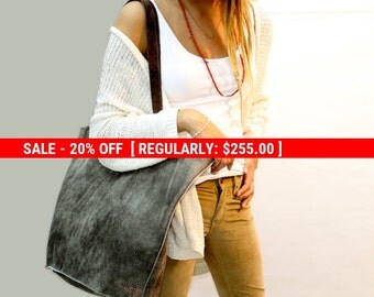 Large leather tote | Etsy