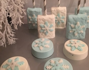 Snowflake cake pops | Etsy