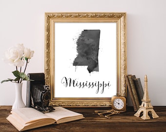 Mississippi map | Etsy