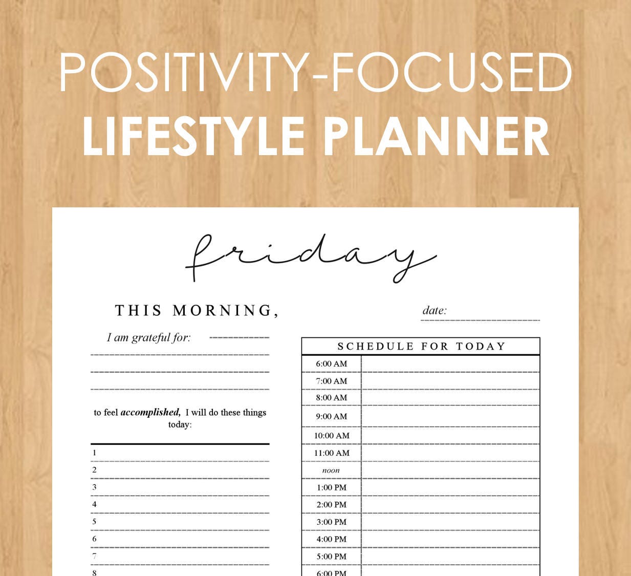 Daily Positivity Reflection Printable Instant Download with