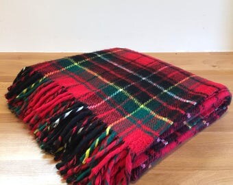 Red plaid blanket | Etsy