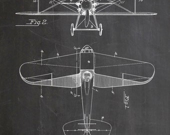 Biplane blueprint | Etsy