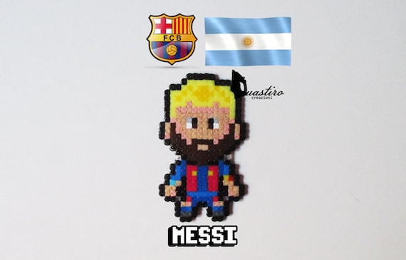 Items similar to Lionel Messi - FC Barcelona Argentina - Pixel Art 8Bit ...