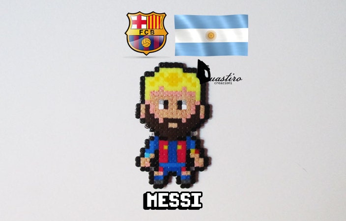 Lionel Messi FC Barcelona Argentina Pixel Art 8Bit
