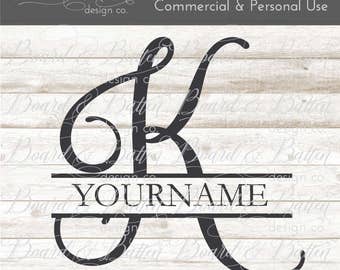 Split Monogram SVG Split Letter SVG Calligraphy Monogram