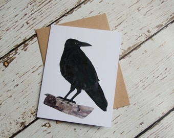 Crow card | Etsy