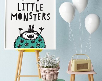 Little monster art | Etsy