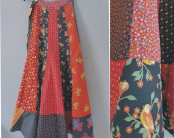 Long patchwork skirt | Etsy