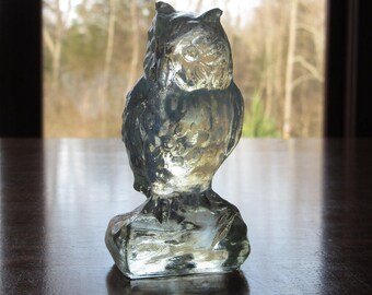 Glass owl figurine | Etsy