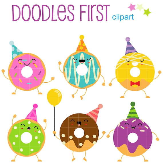 Party Donuts Clip Art for Scrapbooking Card Making Cupcake