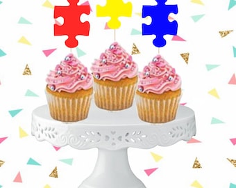 Puzzle cake topper | Etsy