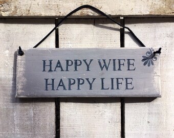 Happy wife sign | Etsy