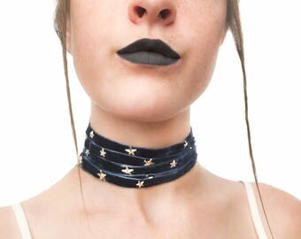 Navy blue choker | Etsy