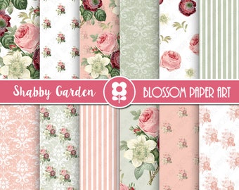 Rose Digital Paper Floral Digital Paper Pack Victorian