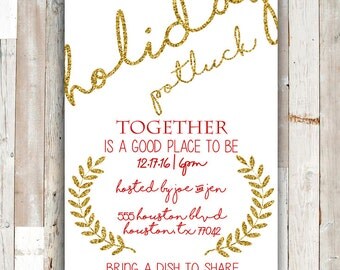 Red gold invitations | Etsy