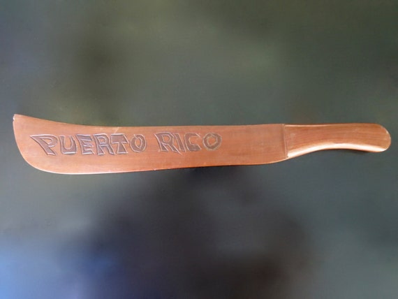 WOOD MACHETE Puerto Rico 1970's Vintage Machete Wall