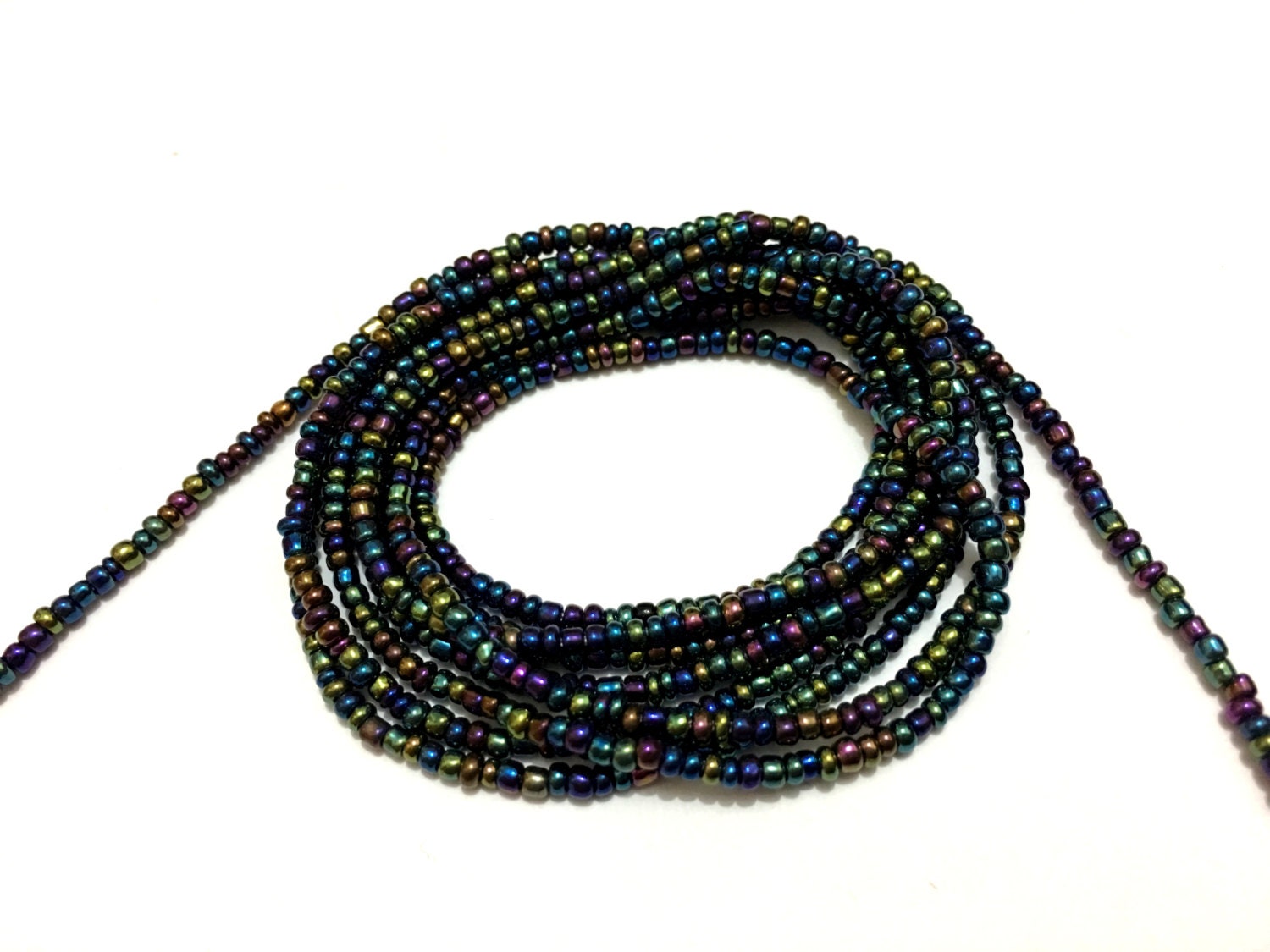 Navy Blue rainbow Waist beads Body jewelry Belly bead