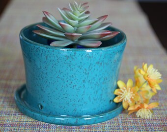 Turquoise planter | Etsy