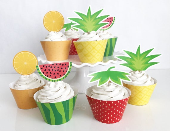 Cupcake Toppers & Wrappers - Tutti Frutti Theme - Print Yourself - PDF ...