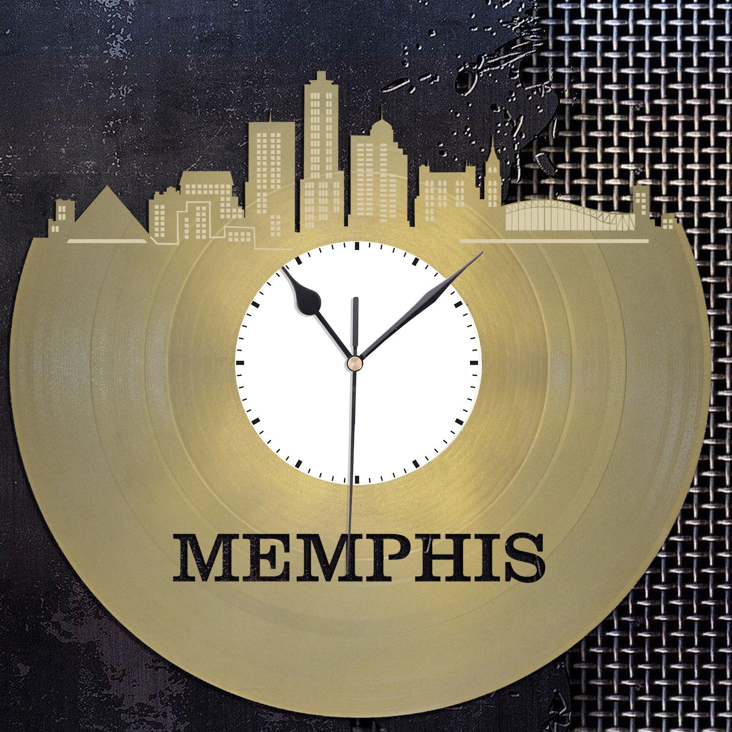Memphis Skyline Memphis Clock Tenessee Cityscape Clock