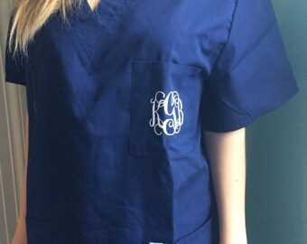 Monogrammed scrubs | Etsy