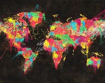 Abstract world map | Etsy