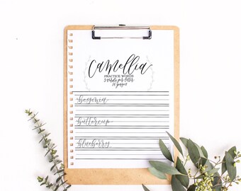 Hand lettering worksheets | Etsy