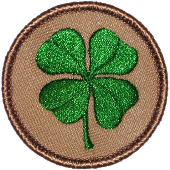 Four Leaf Clover Patch 221 2 Inch Diameter Embroidered Patch