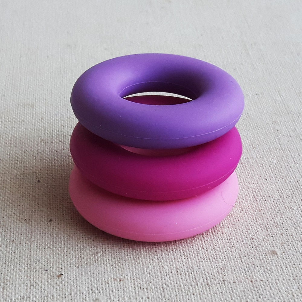 Pink Set of Silicone Donuts, Silicone Rings, Necklace Rings, SIlicone ...