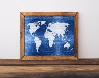 Wood world map | Etsy