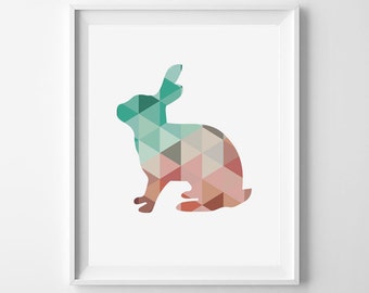Geometric rabbit | Etsy