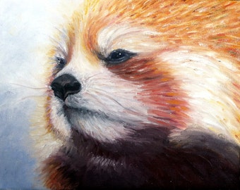 Red panda painting | Etsy