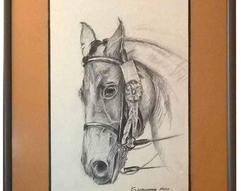 Equine Thoroughbred Horse Racing Art Print Colored Pencil