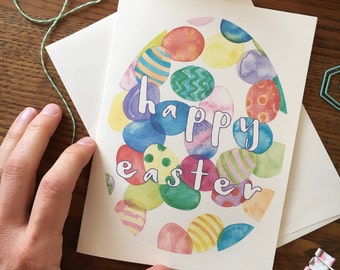 Watercolor eggs | Etsy