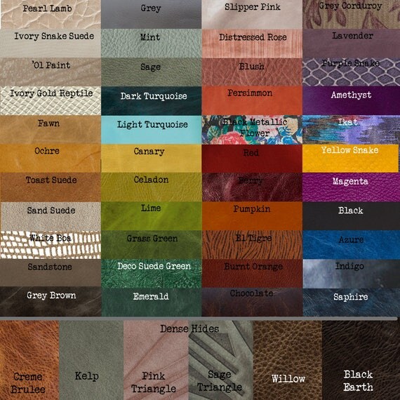 Leather Swatch Options for Permanent Baggage Leather Bags