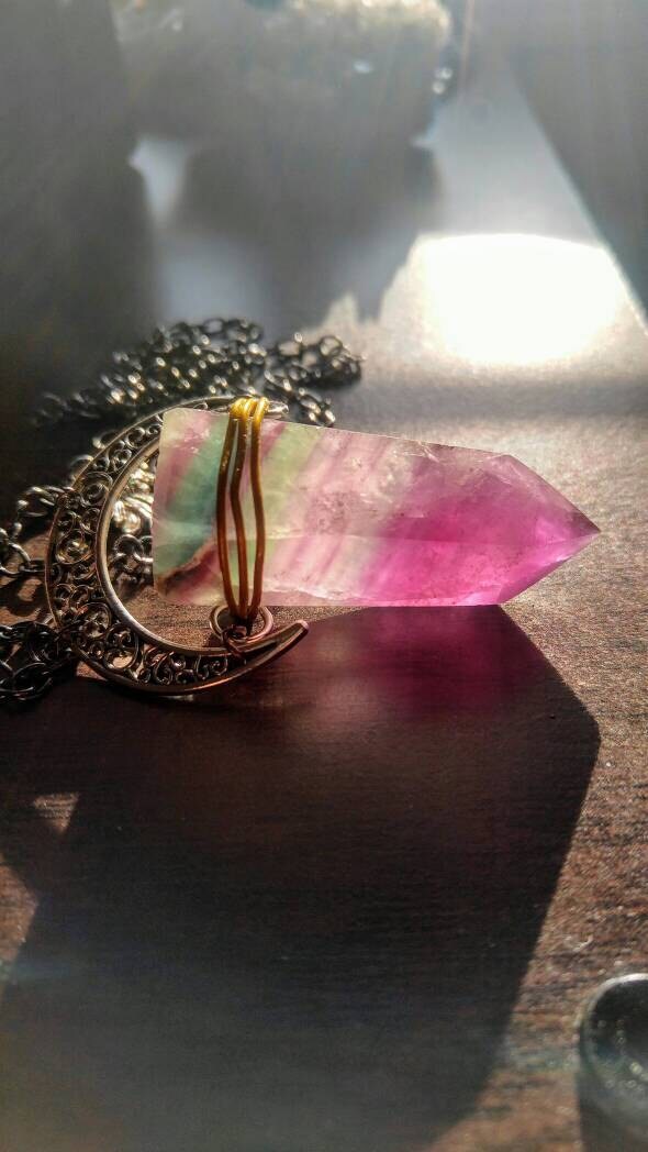 Moonlit Glow Healing Fluorite Crystal Mineral by MoonlillyJewelry