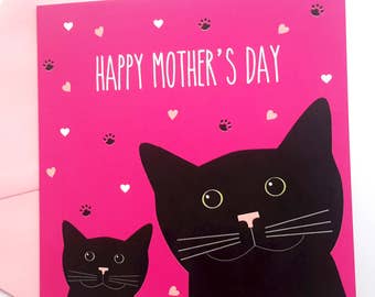 Mothers day cat card | Etsy