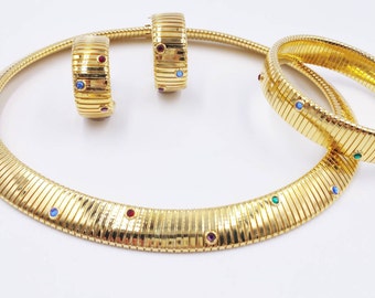 Gold omega bracelet | Etsy