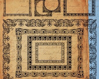 SALE-50% Digital Scrapbook Border vintage by RomanticLetters
