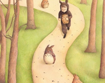 Totoro illustration | Etsy