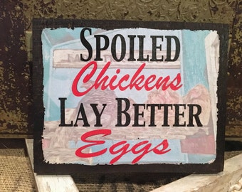 Chicken laying eggs | Etsy