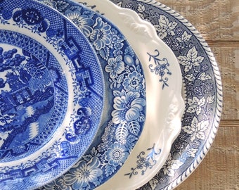 Blue white plate | Etsy