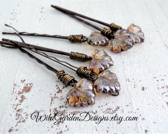 Maple leaf hair pin | Etsy