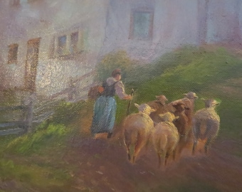 Lamb painting | Etsy