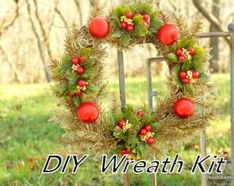 Christmas wreath kit | Etsy