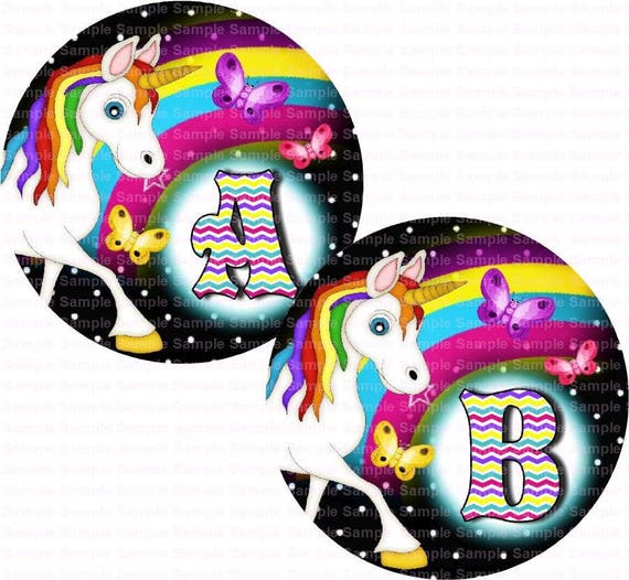 Alphabet Unicorn Rainbow Bottle Cap Images 4x6 Bottlecap