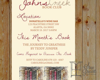Book club invitation | Etsy