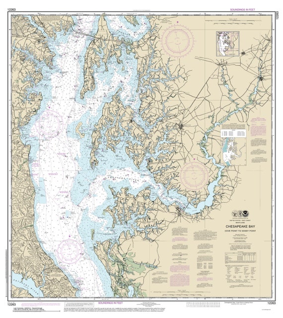 Cove Point to Sandy Point 2014 Nautical Map Reprint